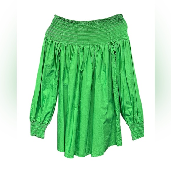 COS | Tops | Nwt Cos Green Bubble Bare Shoulder With Smocked Pleats ...